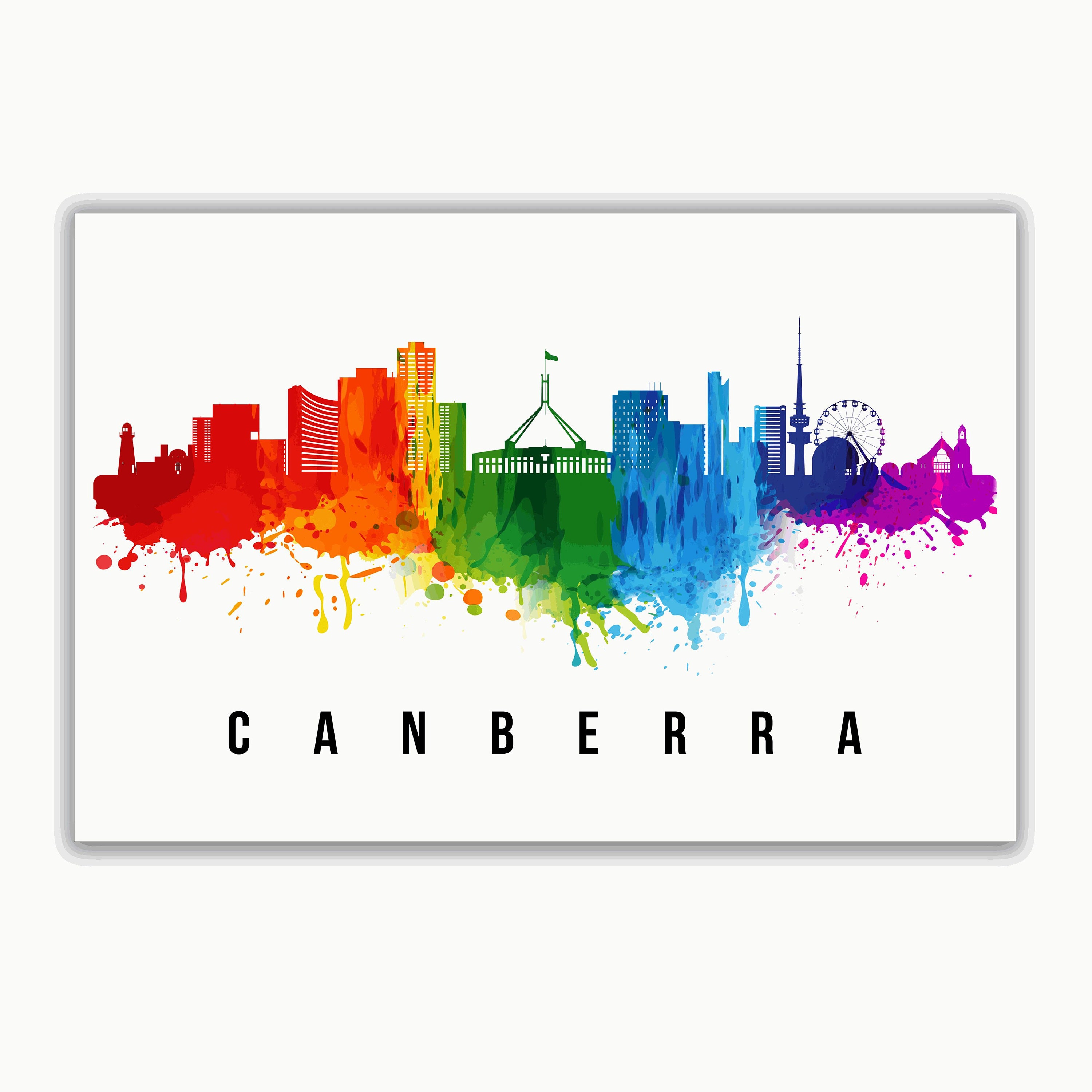CANBERRA - AUSTRALIA Poster, Skyline Poster Cityscape and Landmark ...