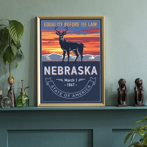 United States Poster, Nebraska State Poster Print, Nebraska State ...