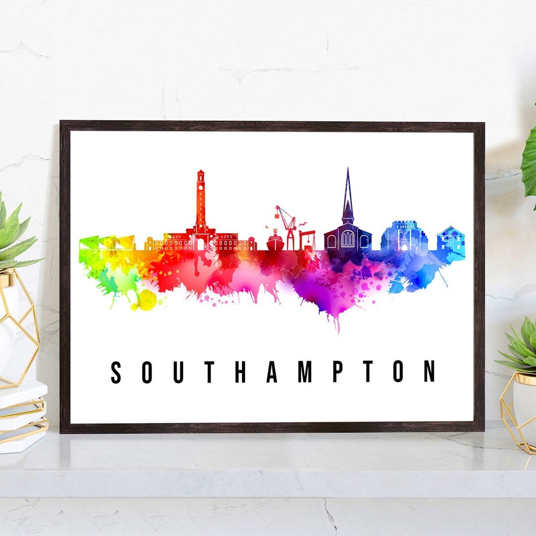 Southampton England Poster, Skyline Poster Cityscape Poster, Landmark ...
