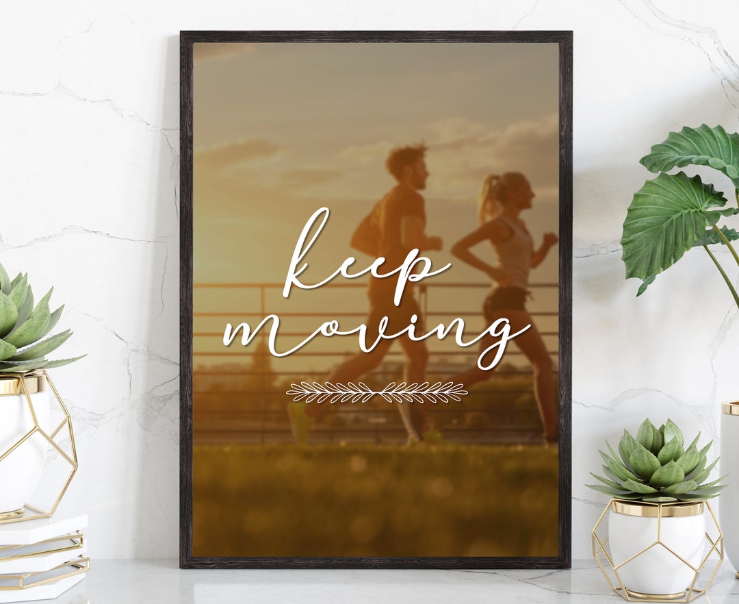 KEEP MOVING, Gym Wall Art, Gym Poster, Gym Prints, Fitness Décor, Home ...