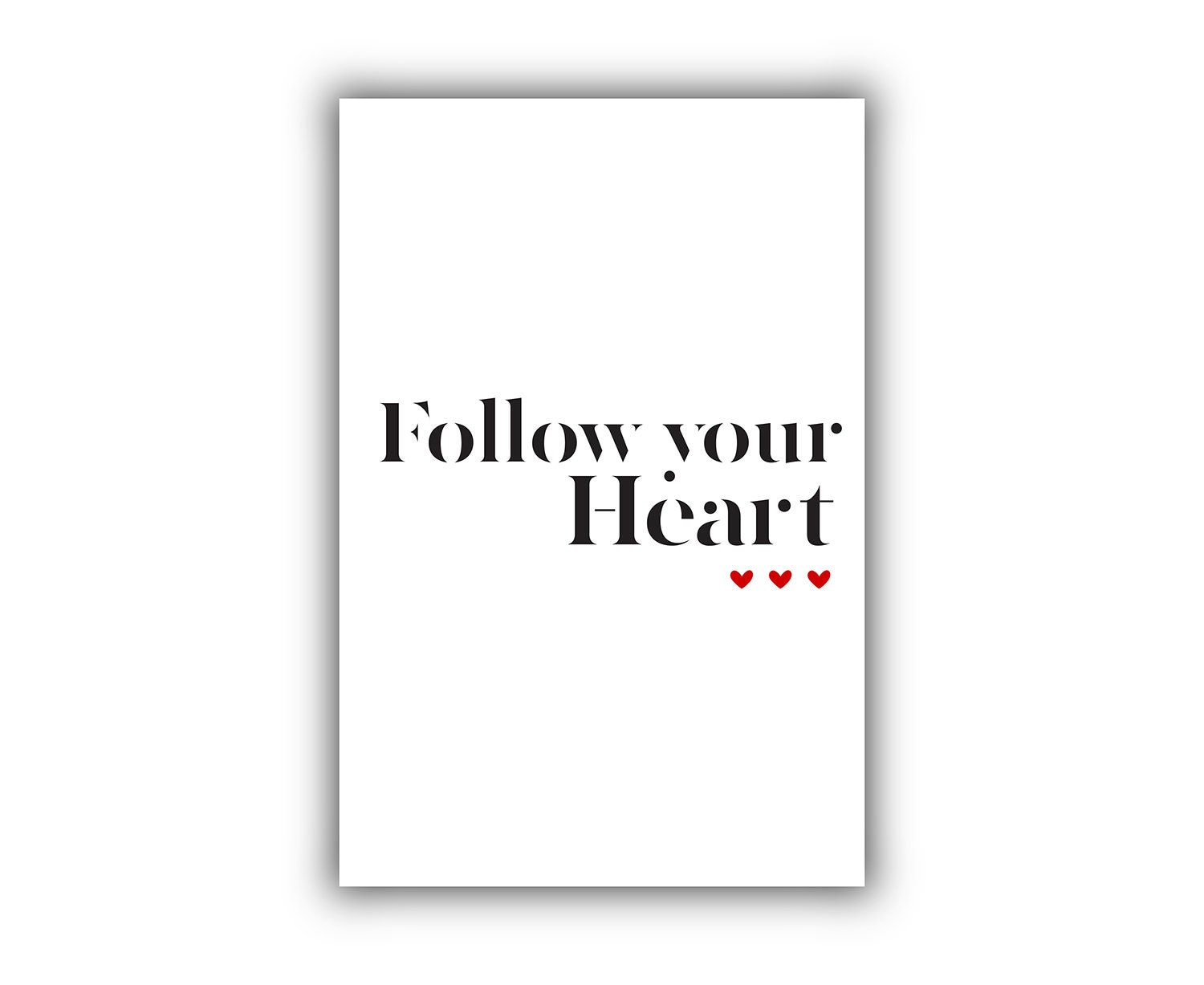 Follow Your Heart Poster Printsmodern Poster Printhome Wall | Etsy