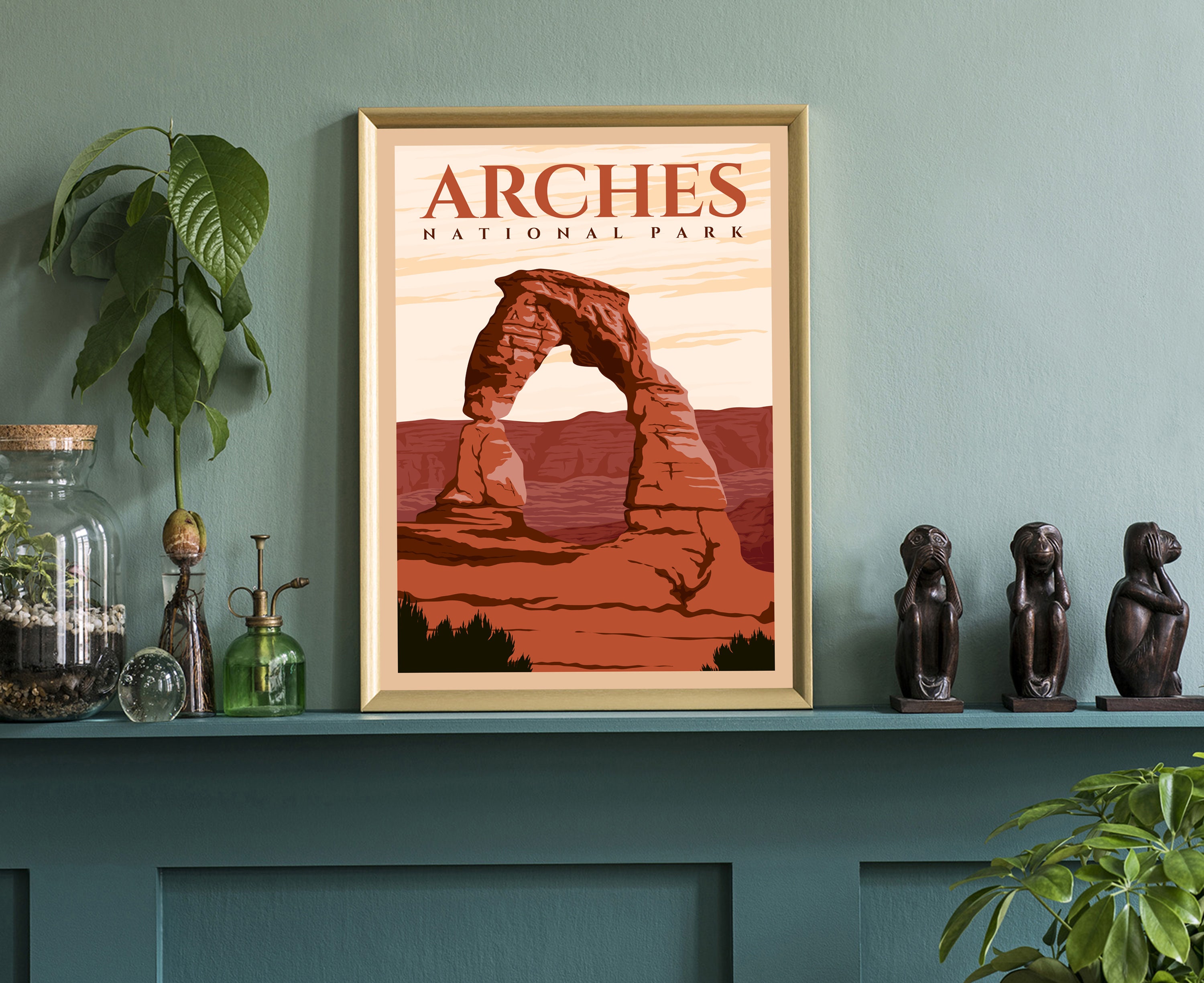 Arches National Park Travel Poster Print Utah National Park | Etsy
