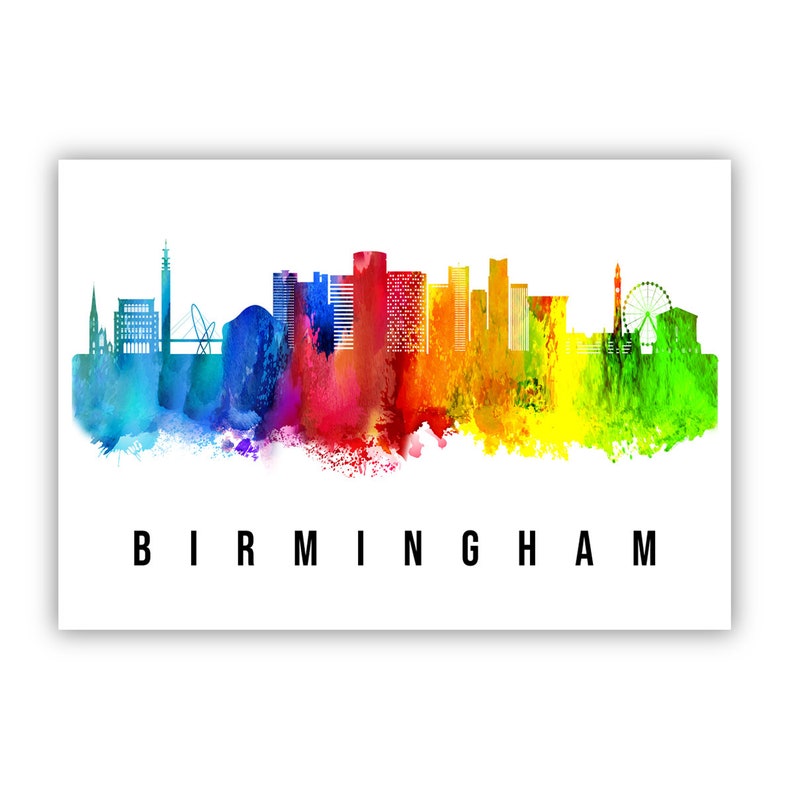 Birmingham England Poster, Skyline Poster Cityscape Poster, Landmark ...