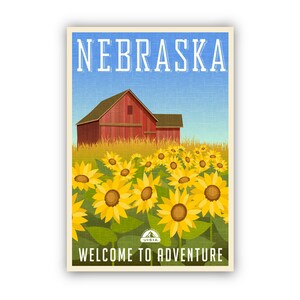 Retro Style Travel Poster,nebraska Vintage Rustic Poster Print, Home ...