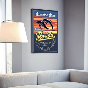 United States Florida State Poster, Florida Poster Print, Florida State ...