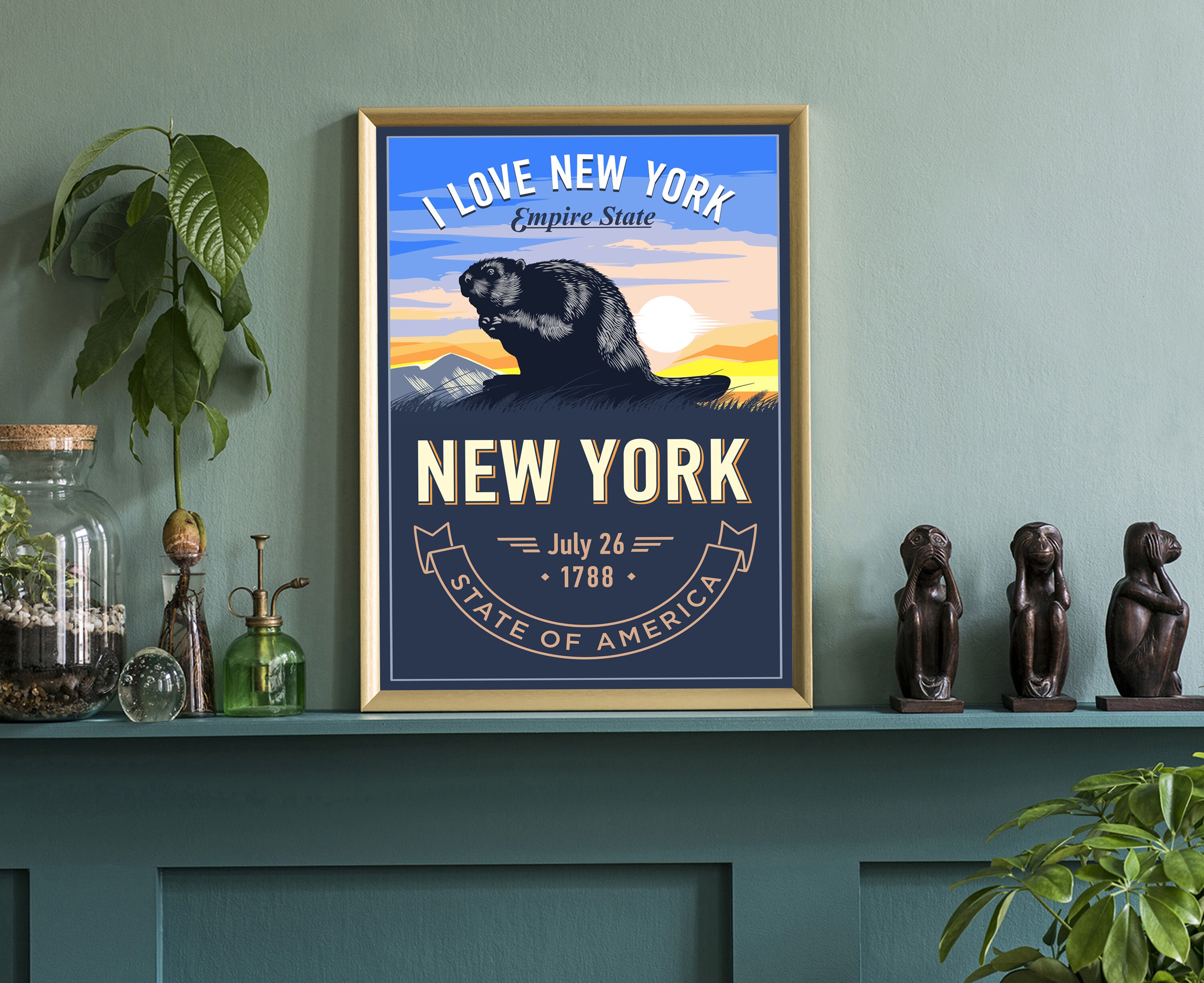 United States Poster New York State Poster Print New York - Etsy