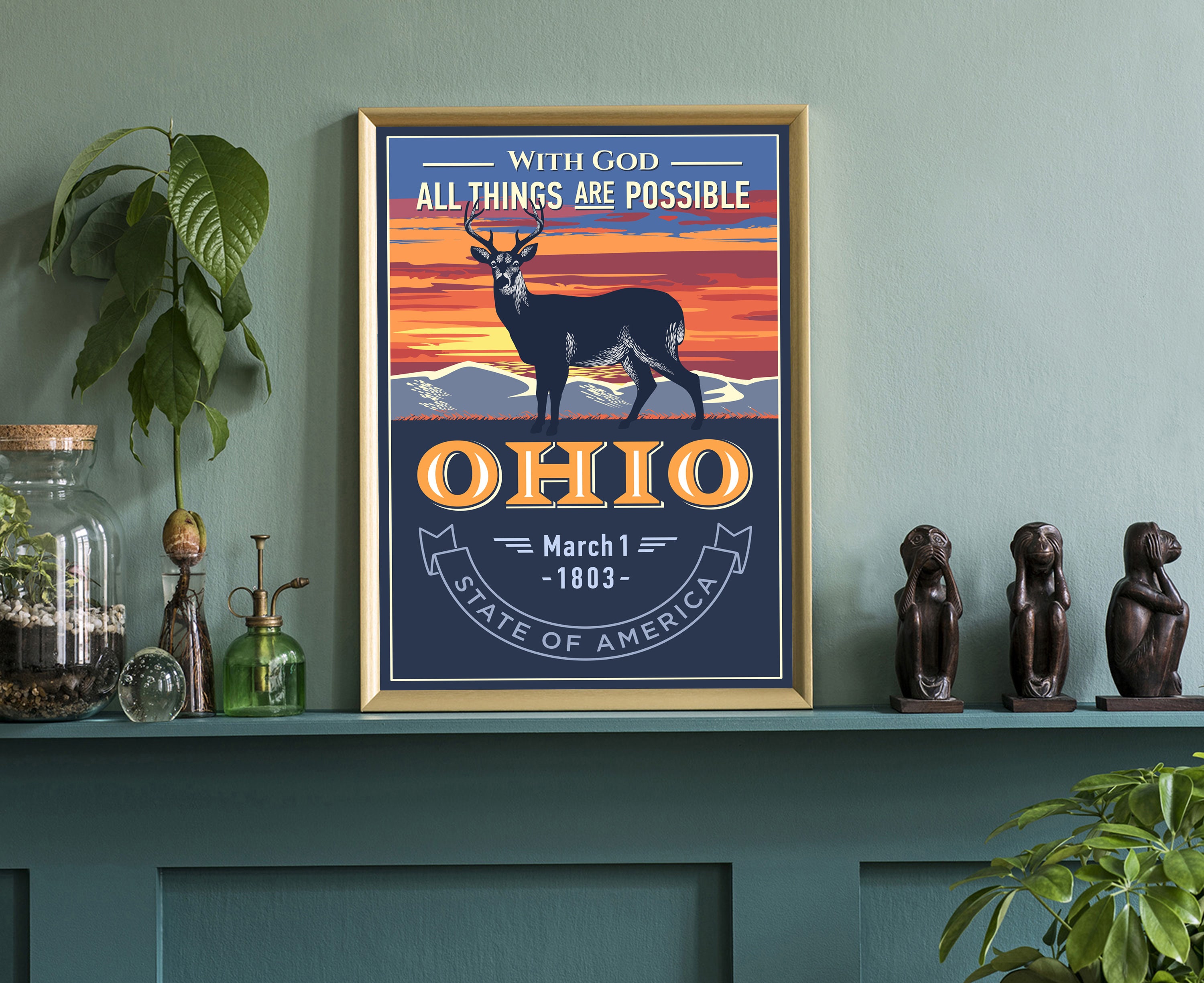 United States Poster Ohio State Poster Print Ohio State | Etsy