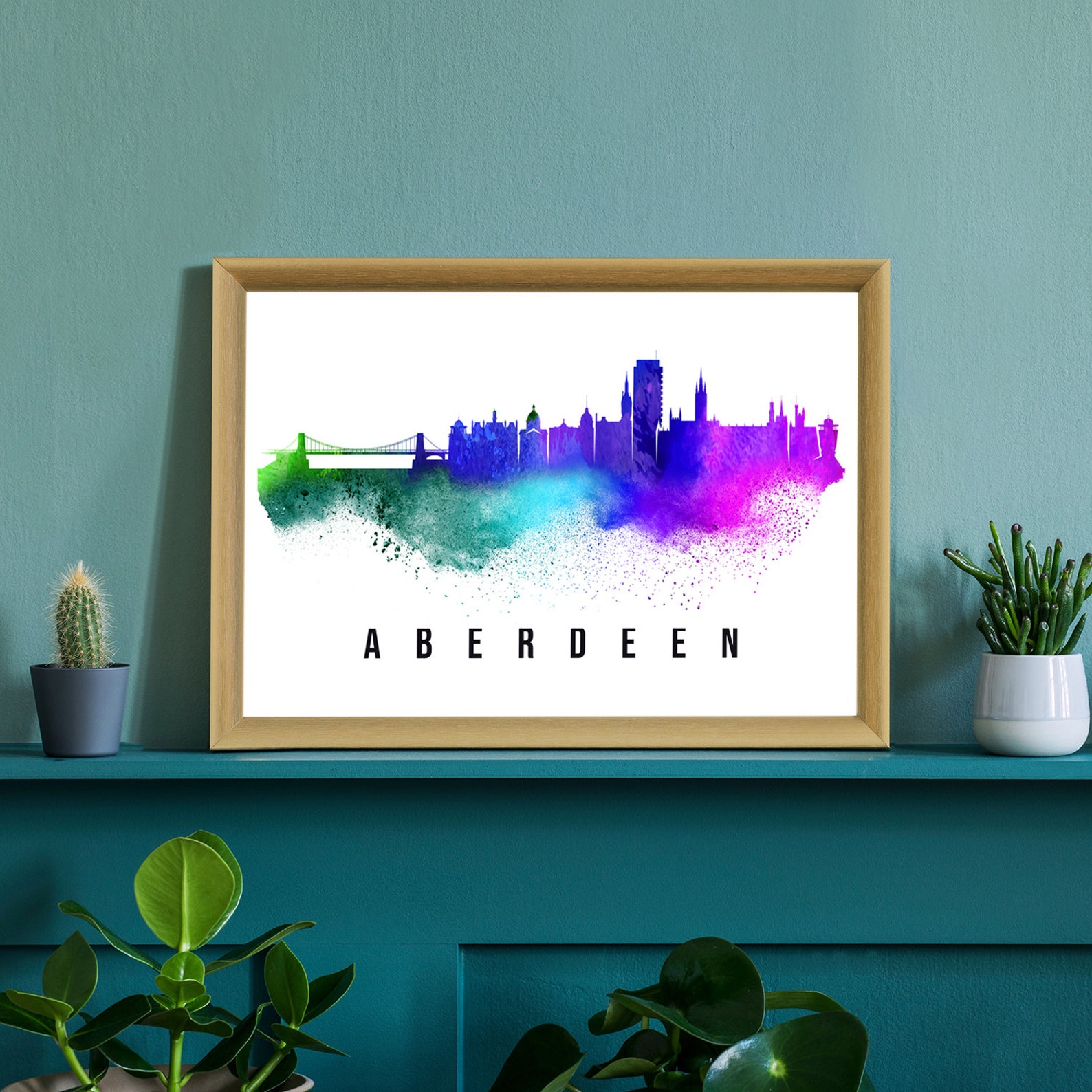 Scotland Aberdeen Poster, Skyline Poster Cityscape Poster, Scotland ...