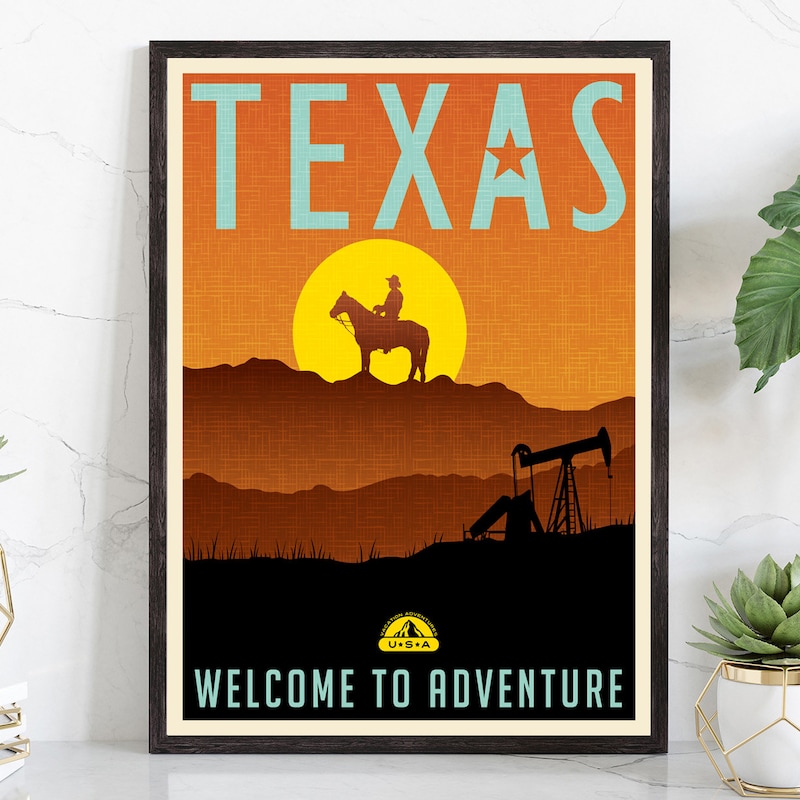 Texas Poster - Etsy