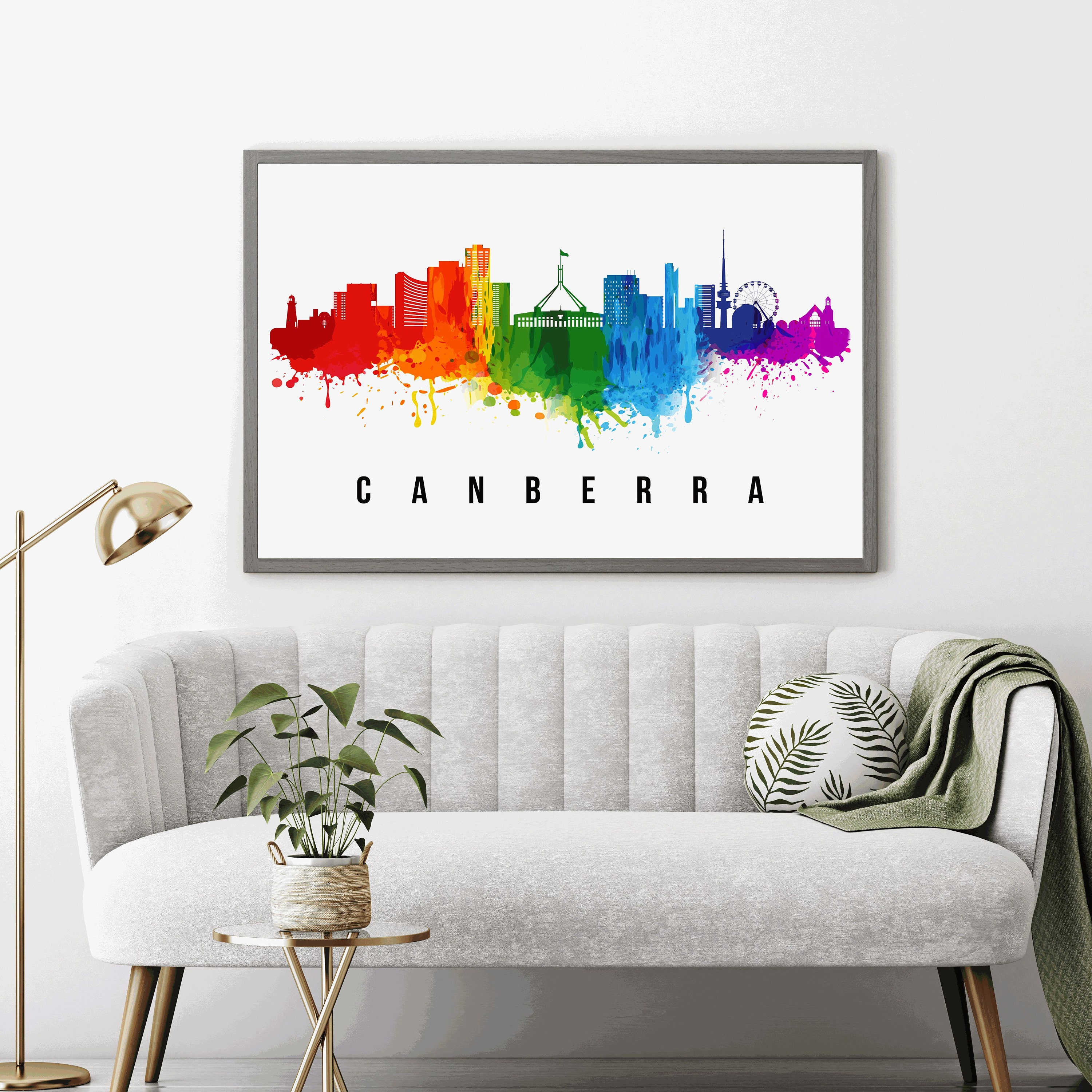 CANBERRA - AUSTRALIA Poster, Skyline Poster Cityscape and Landmark ...