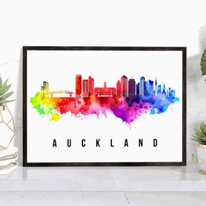 AUCKLAND - NEW ZEALAND Poster, Skyline Poster Cityscape and Landmark ...