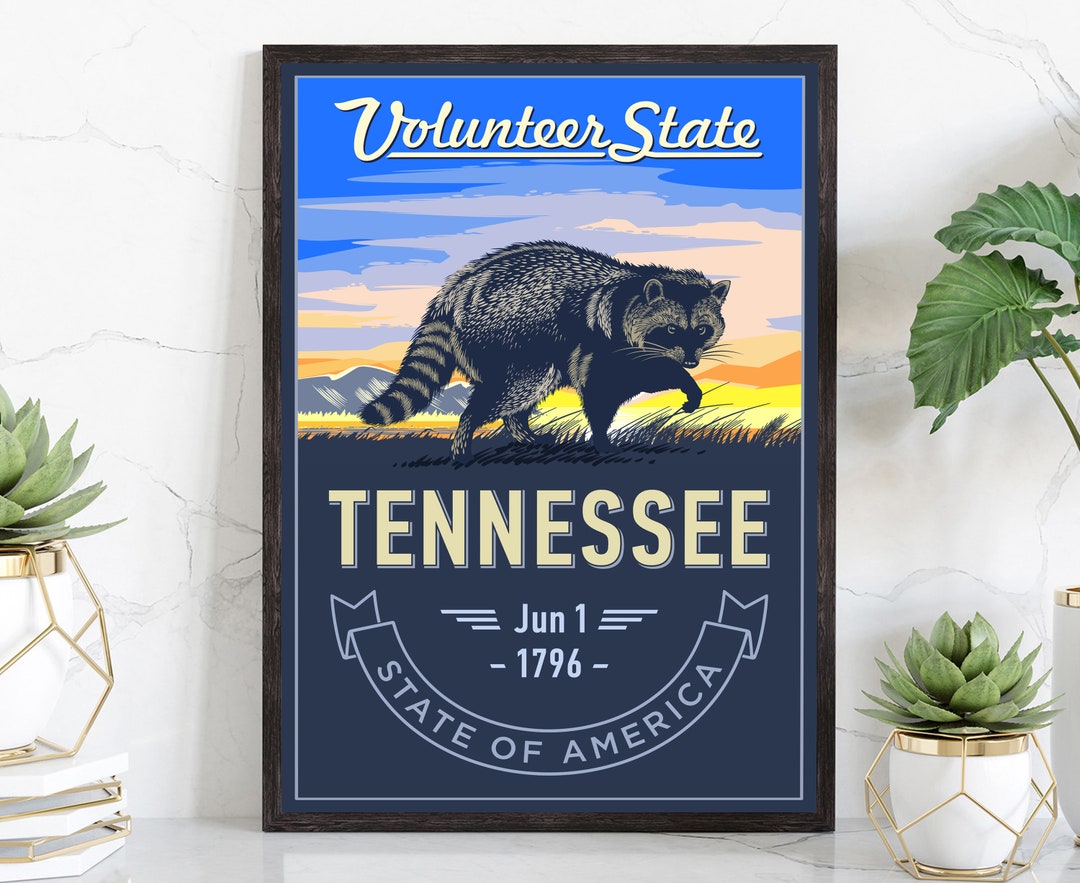 United States Poster, Tennessee State Poster Print, Tennessee State ...
