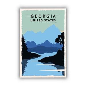 Retro Style Travel Poster, Georgia Vintage Rustic Poster Print, Home ...