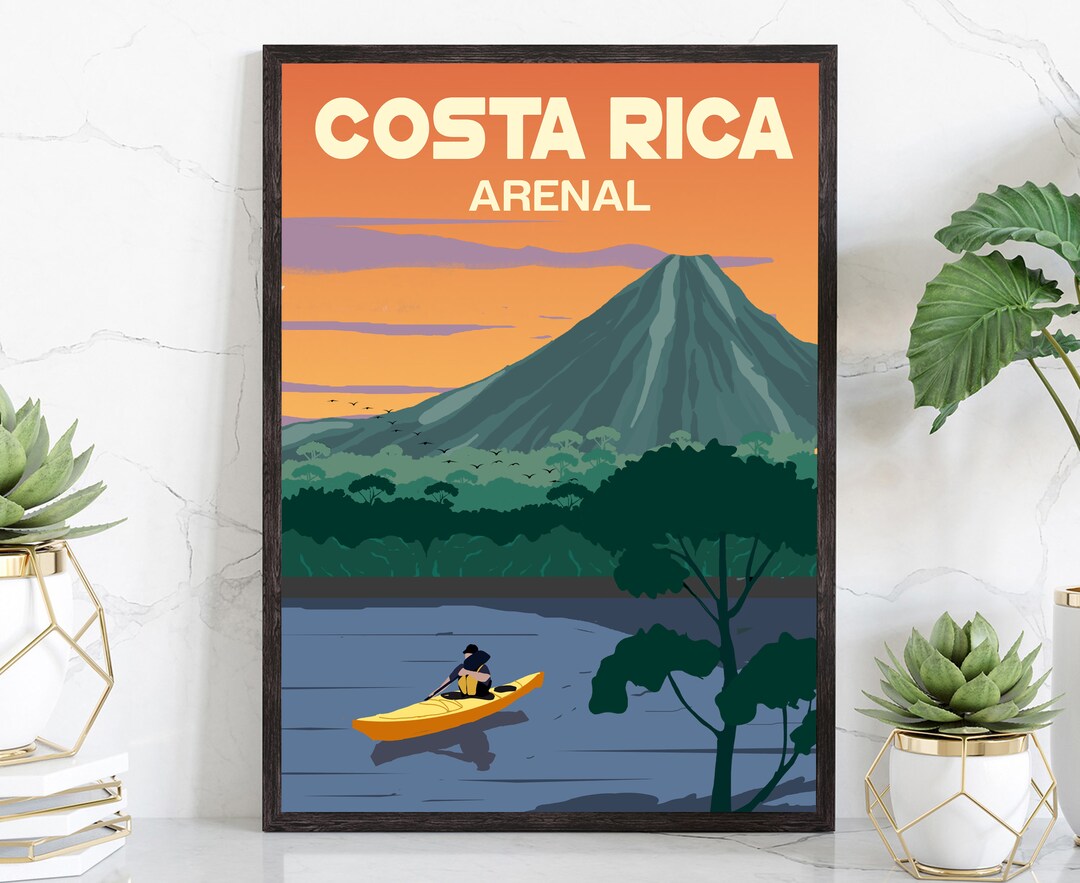 COSTARICA Retro Style Travel Poster Print, Costarica Vintage Rustic ...