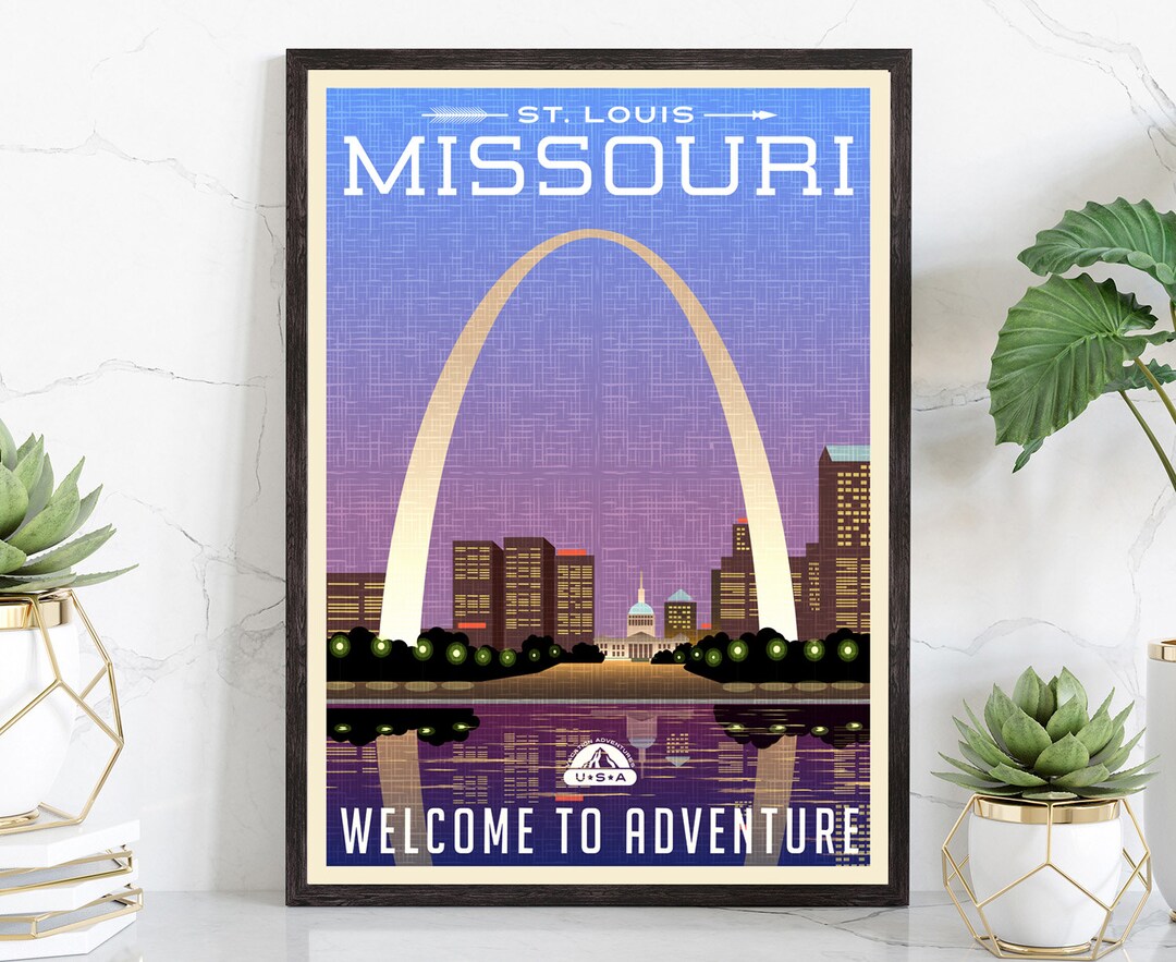 Retro Style Travel Poster, Missouri Vintage Rustic Poster Print, Home ...