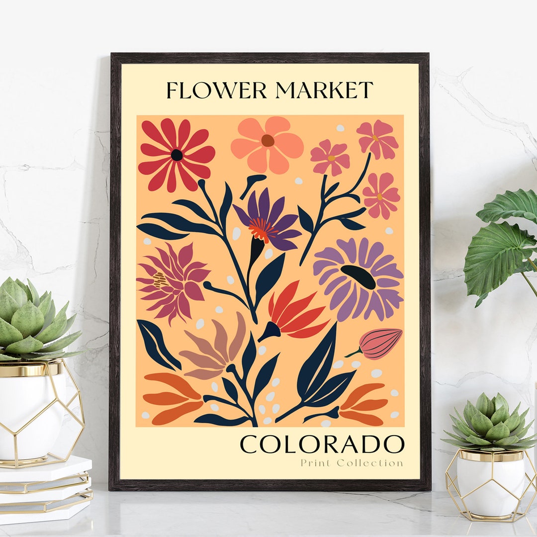 Colorado State Flower Print, States Posters, Colorado Flower Market ...