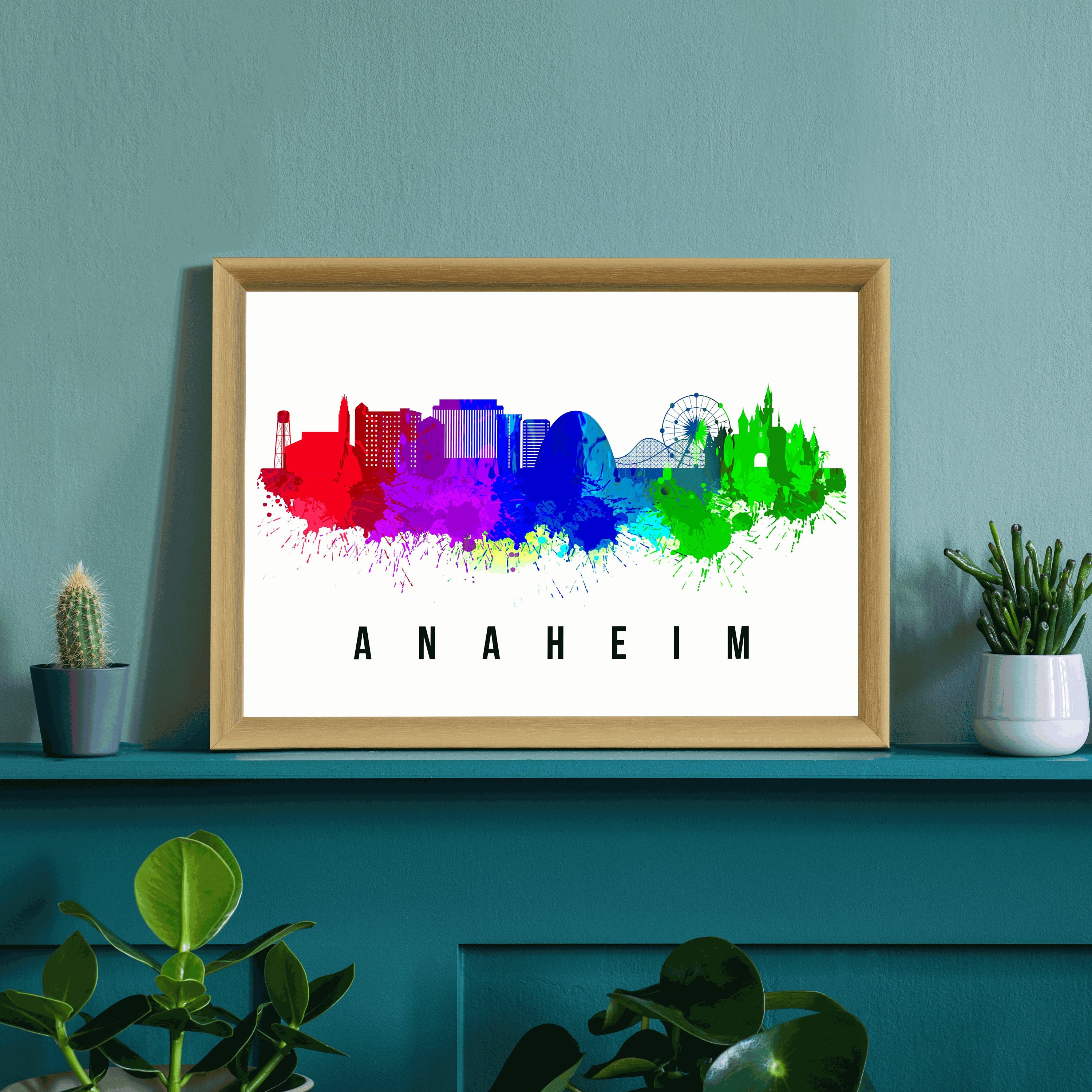 Anaheim Skyline California Poster Cityscape Painting Anaheim - Etsy