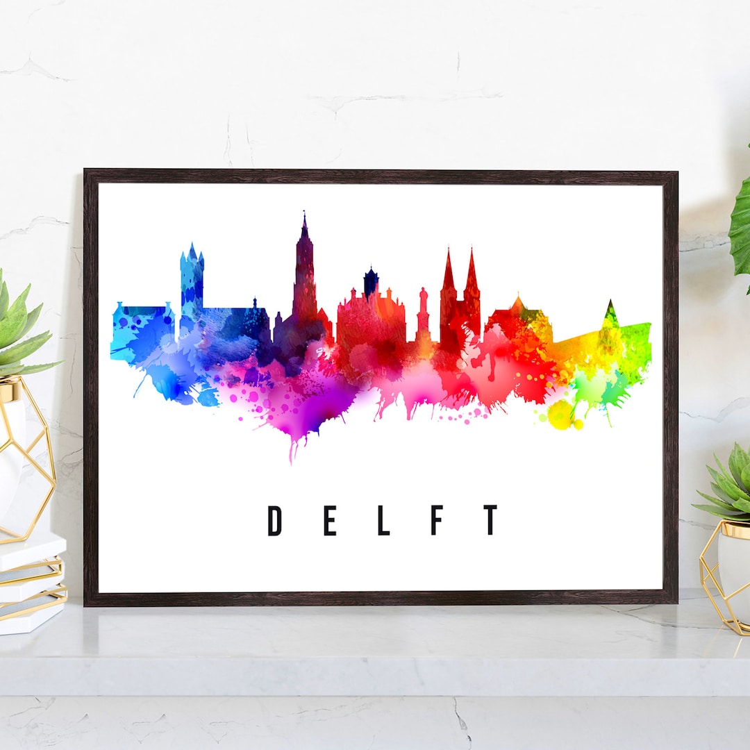 Delft Netherland Poster, Skyline Poster Cityscape Poster, Netherland ...
