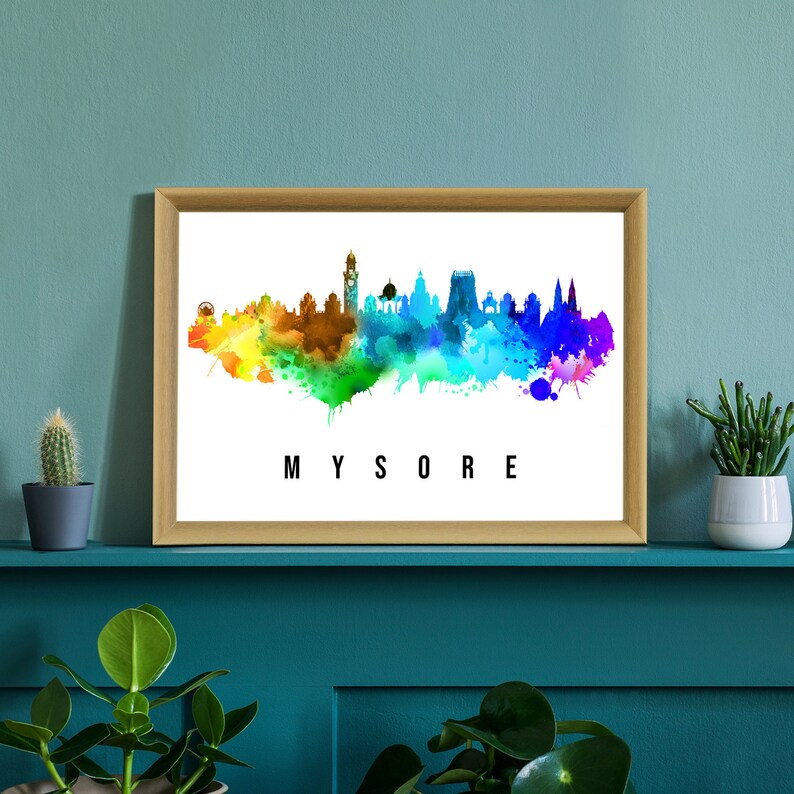 Mysore India Poster, Skyline Poster Cityscape Poster, India Landmark ...