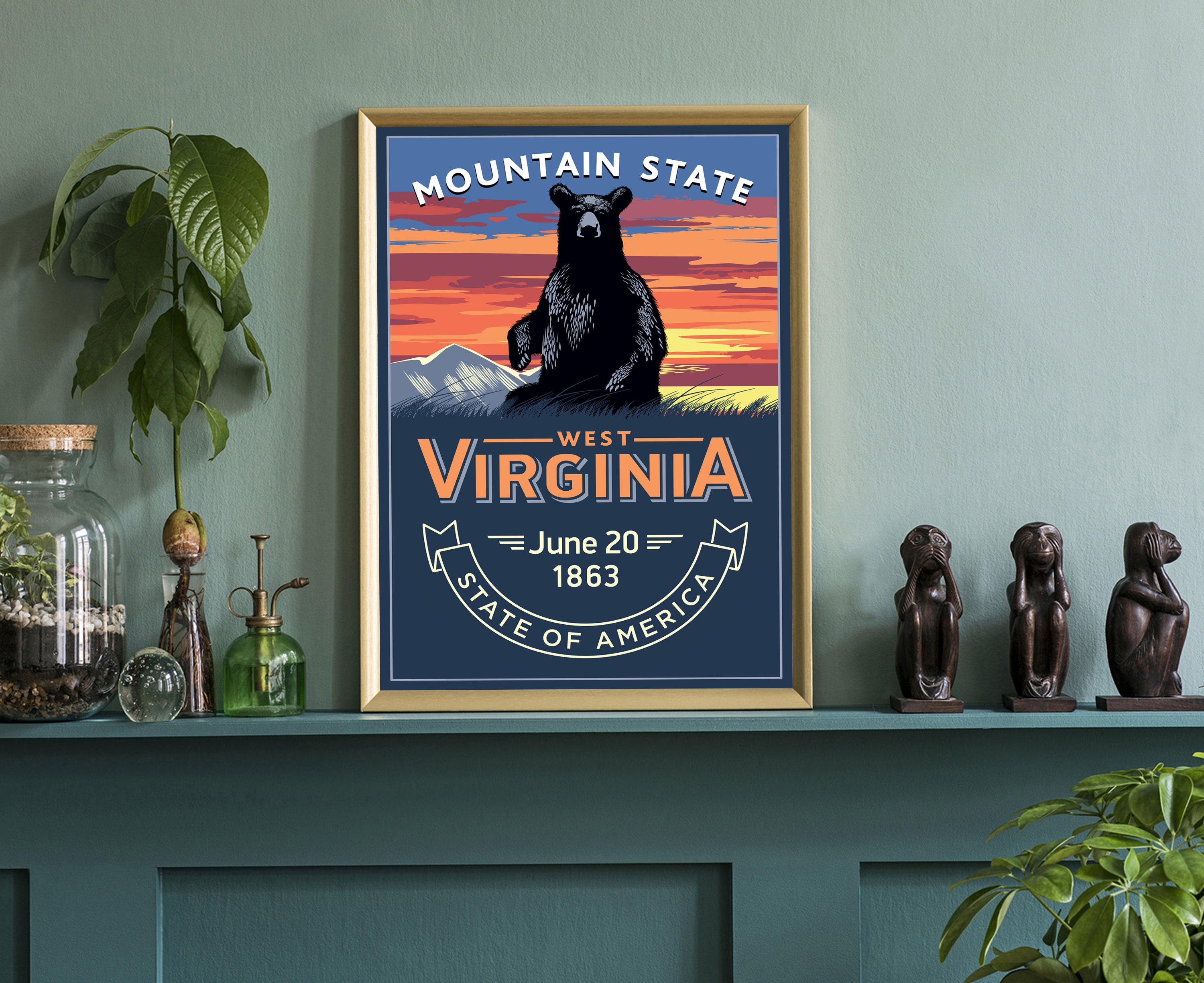 United States Poster West Virginia State Poster Print West - Etsy