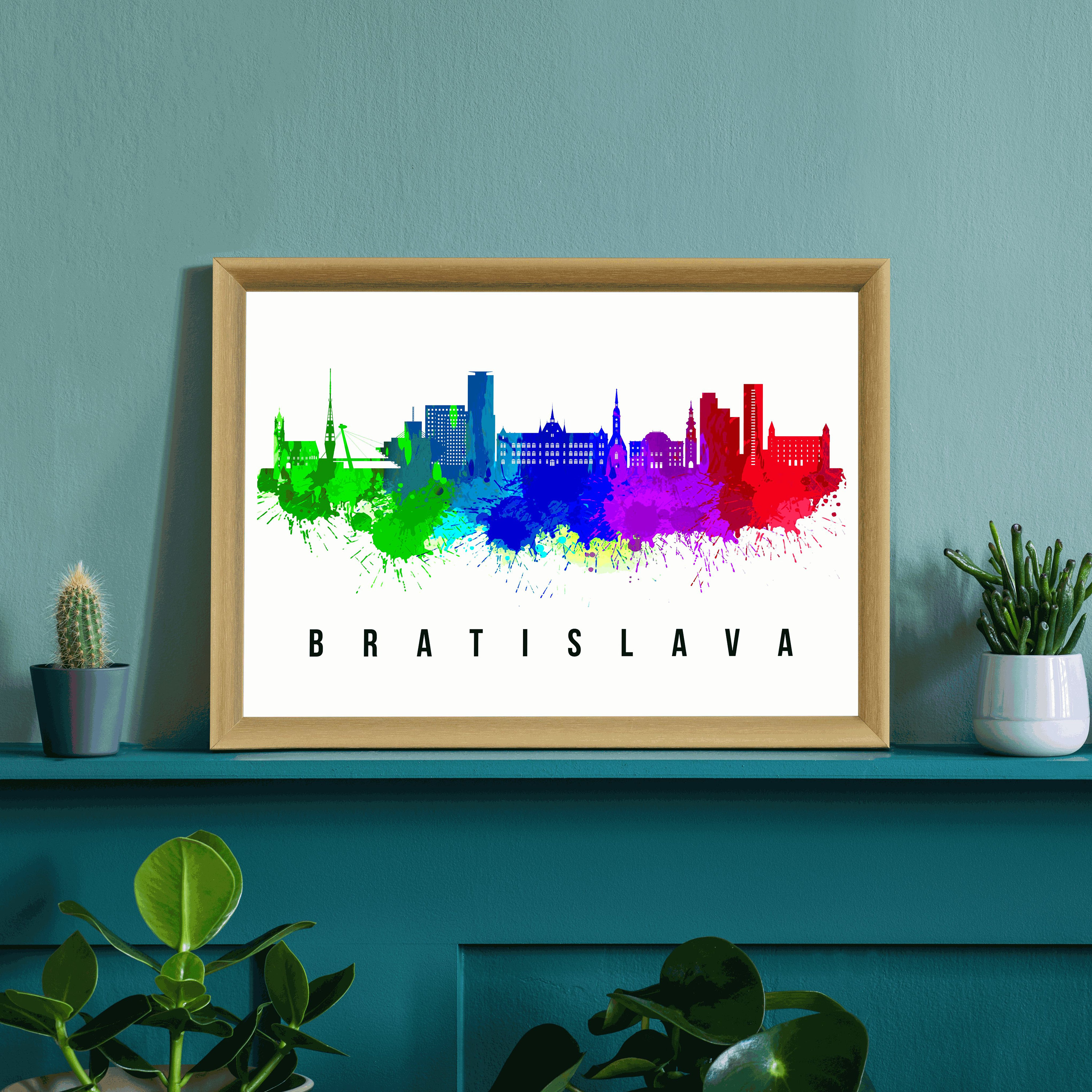 BRATISLAVA SLOVAKIA Poster Skyline Poster Cityscape and - Etsy