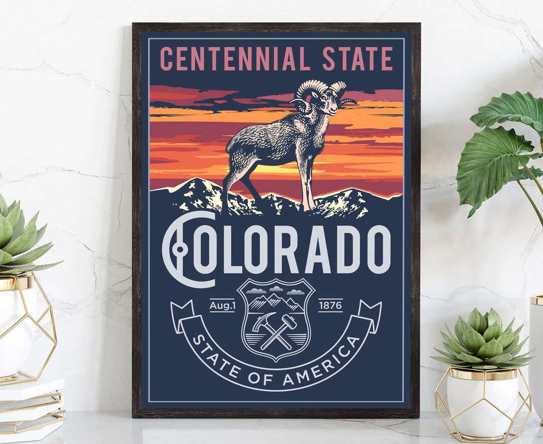 United States Colorado State Poster, Colorado Poster Print, Colorado ...
