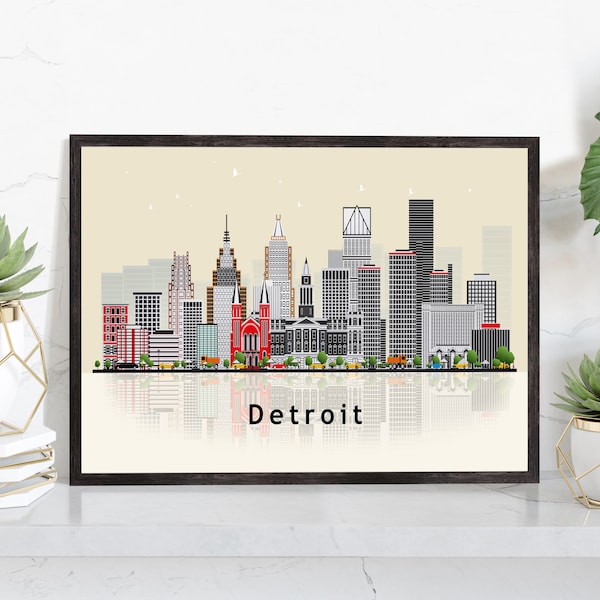 Detroit Skyline Svg - Etsy