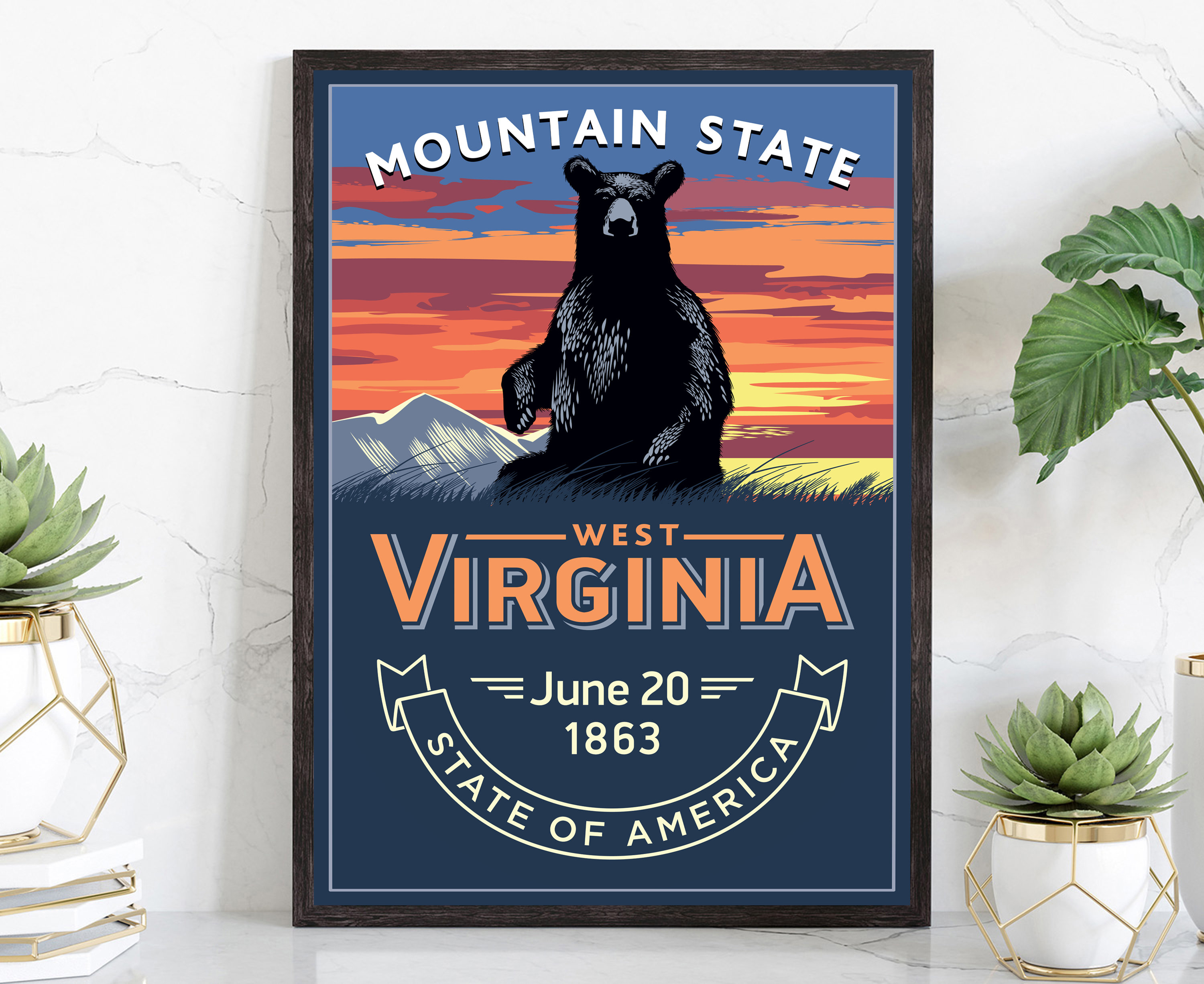 United States Poster West Virginia State Poster Print West - Etsy