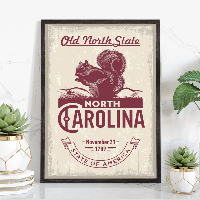 North Carolina State Symbol Poster State Poster Print North - Etsy