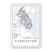 Charleston City Map, States Road Map Poster, Charleston South Carolina ...