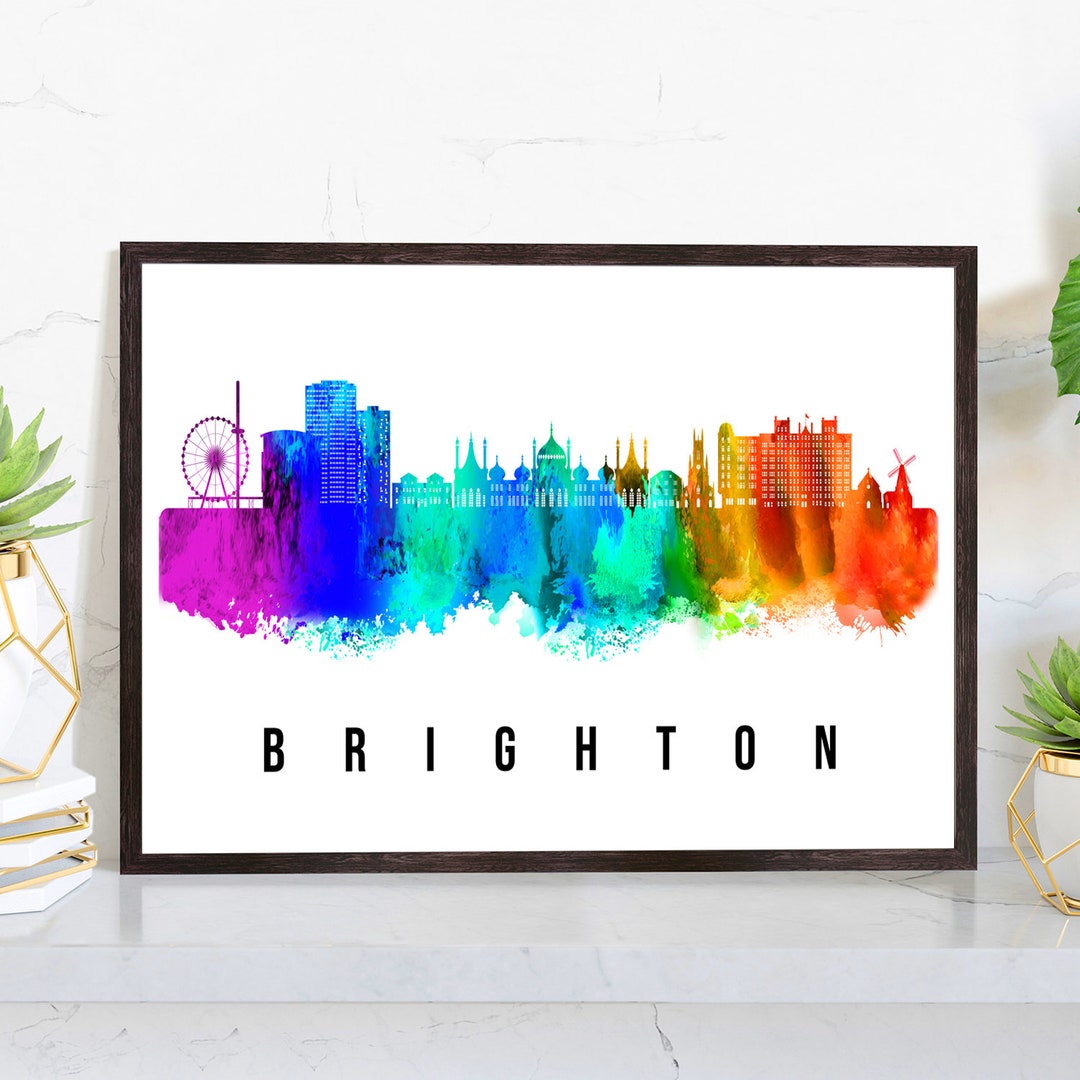 Brighton England Poster, Skyline Poster Cityscape Poster, Landmark City ...