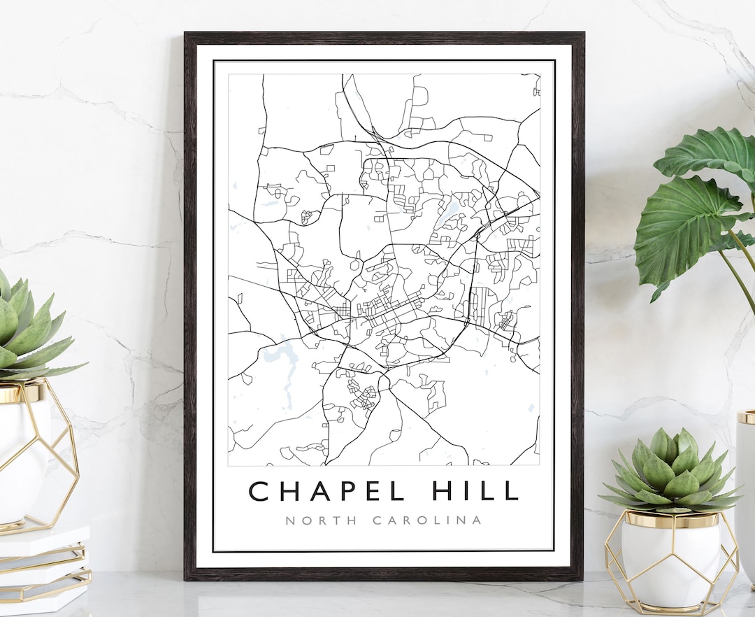Chapel Hill City Map, Chapel Hill City Road Map Poster, Chapel Hill ...