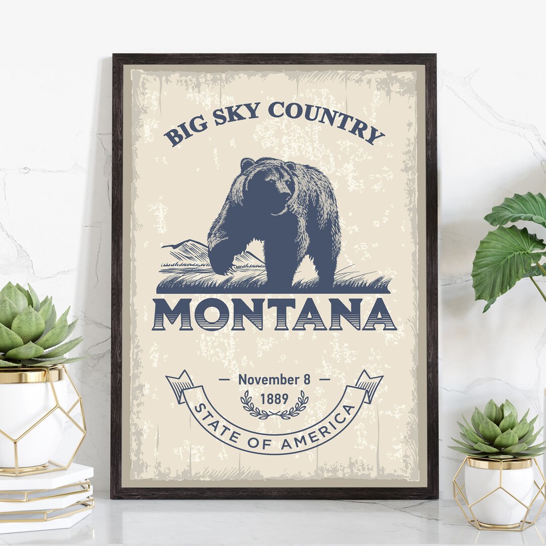 Montana State Symbol Poster, Montana State Poster Print, Montana State ...