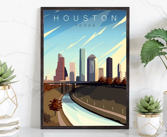 Retro Style Travel Poster Texas Vintage Rustic Poster Print | Etsy