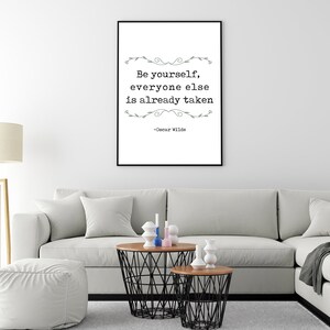 Be Yourself Everyone.., Oscar Wilde Quote Poster Print, Home Wall Decor ...