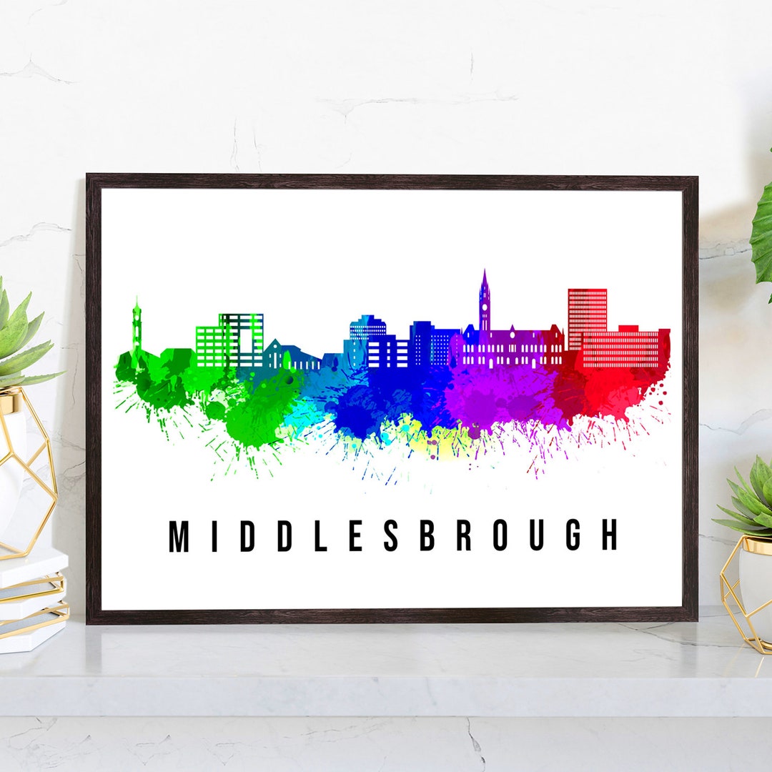 Middlesbrough England Poster, Skyline Poster Cityscape Poster, Landmark ...