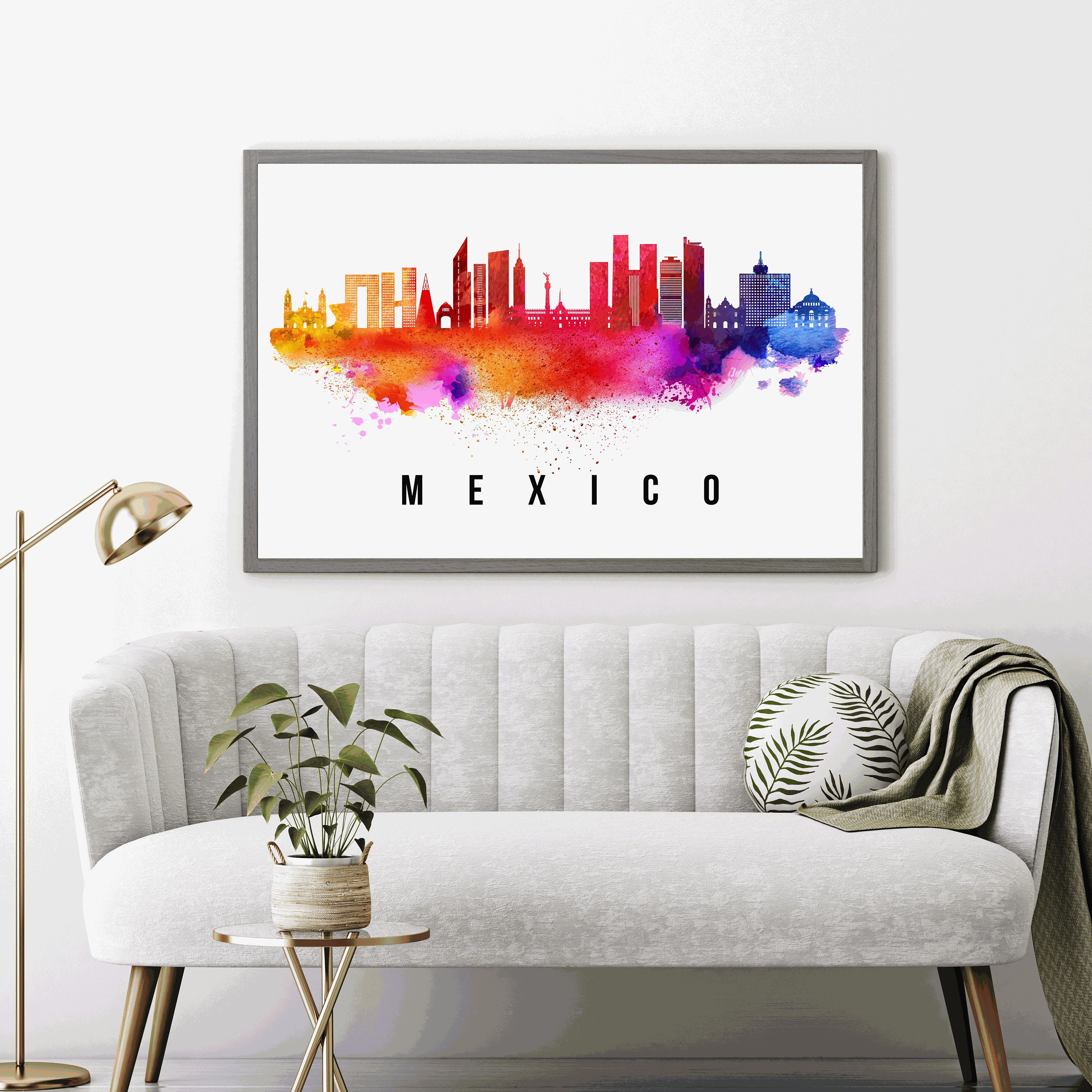 MEXICO CITY - MEXICO Poster, Skyline Poster Cityscape and Landmark ...