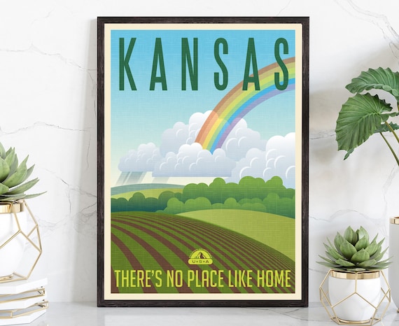 Retro Style Travel Poster Kansas Vintage Rustic Poster Print - Etsy