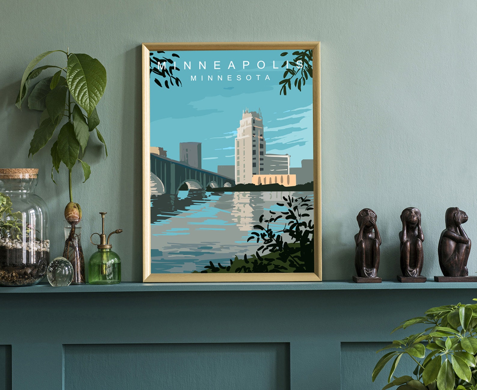 Retro Style Travel Poster Minnesota Vintage Rustic Poster - Etsy