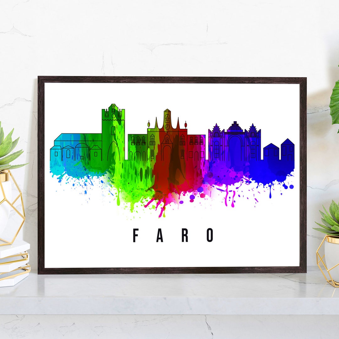 Faro Portugal Poster, Skyline Poster Cityscape Poster, Portugal ...