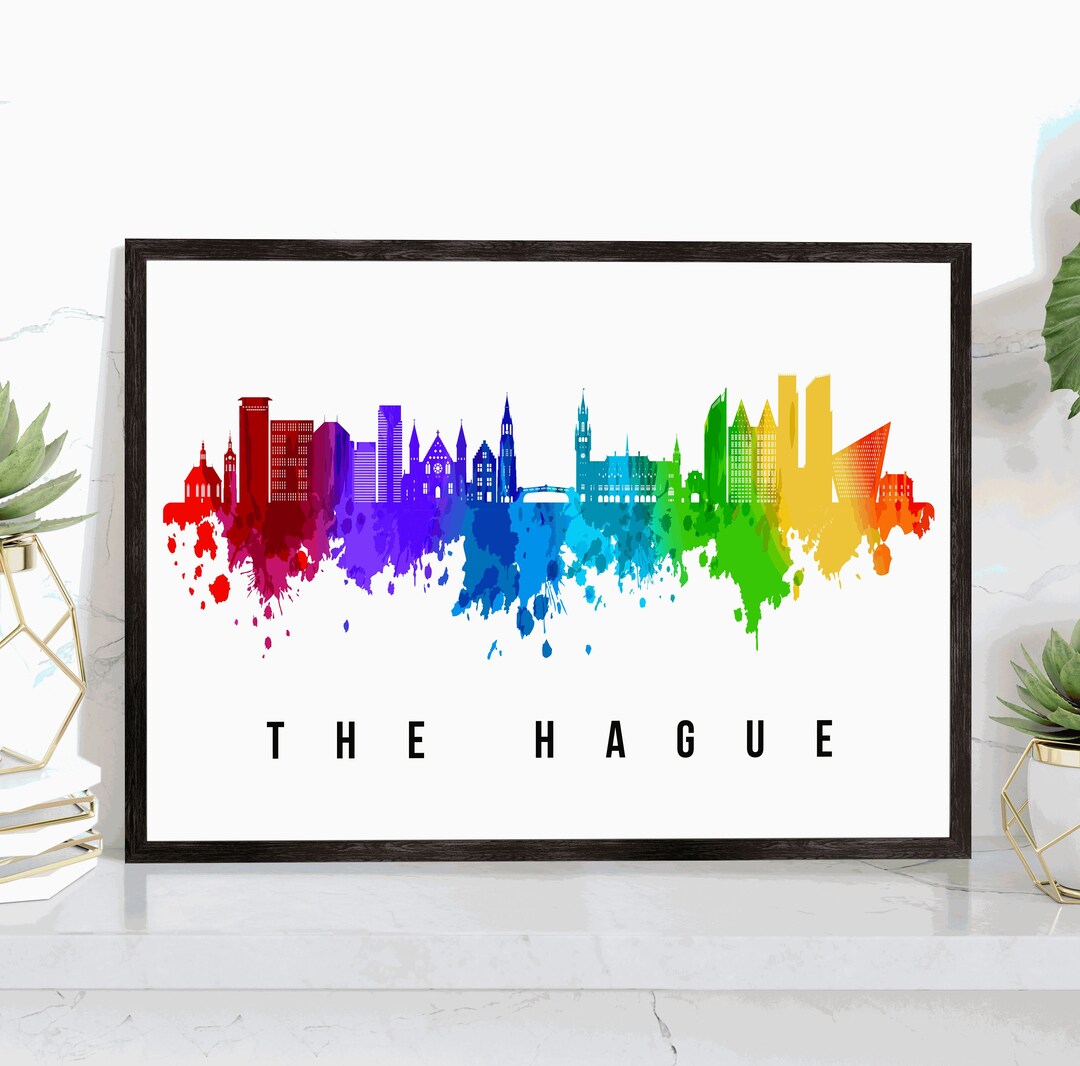 THE HAGUE - NETHERLAND Poster, Skyline Poster Cityscape and Landmark ...