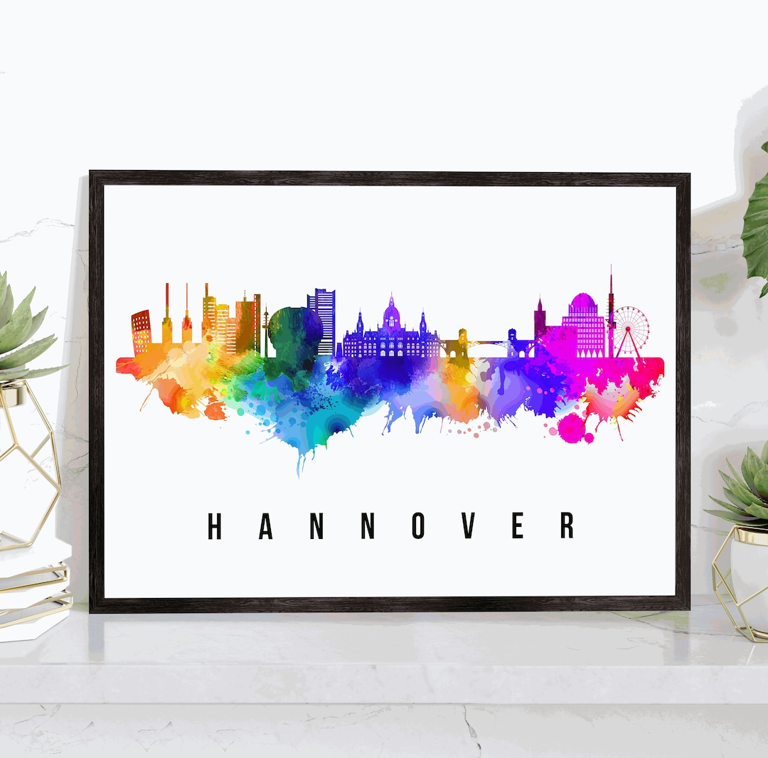 HANNOVER - GERMANY Poster, Skyline Poster Cityscape and Landmark ...