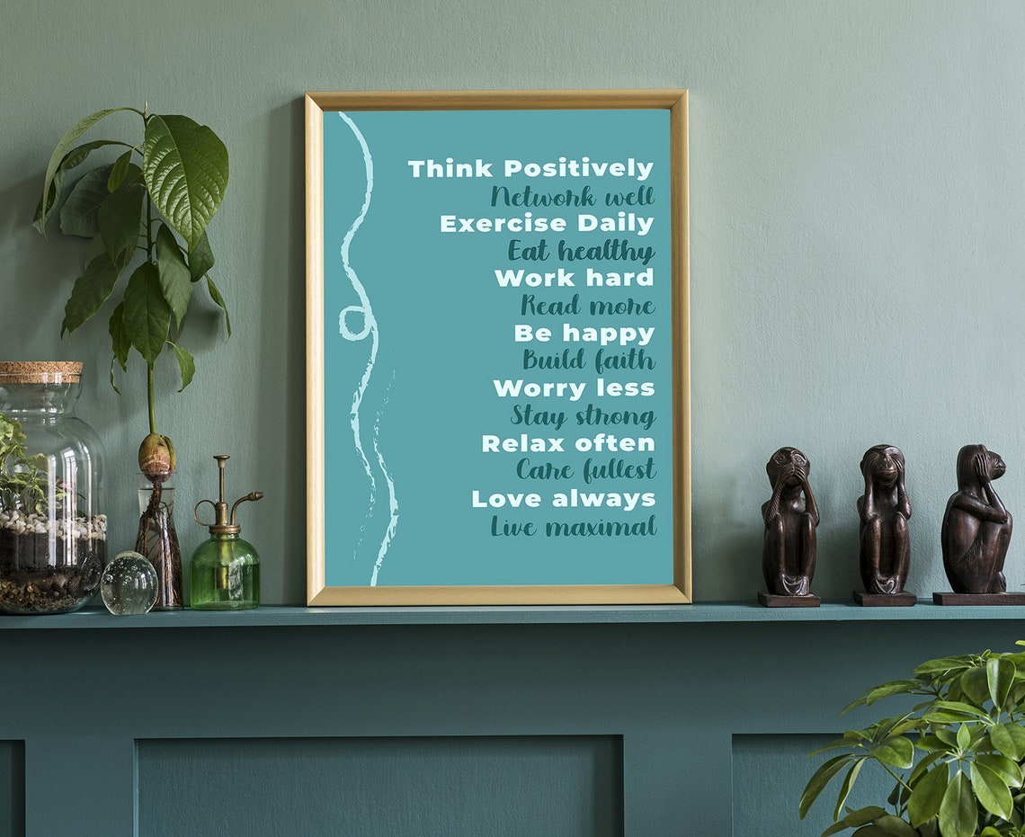 Think Positively Network Well Poster Print Home Wall Decor | Etsy Think Positively Network Well Poster Print Home Wall Decor | Etsy