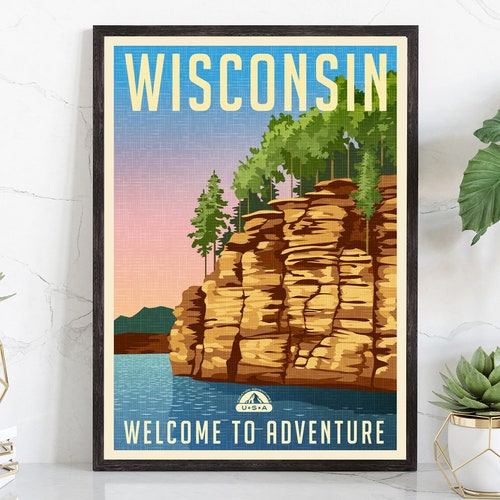 Wisconsin State Parks Poster - Etsy