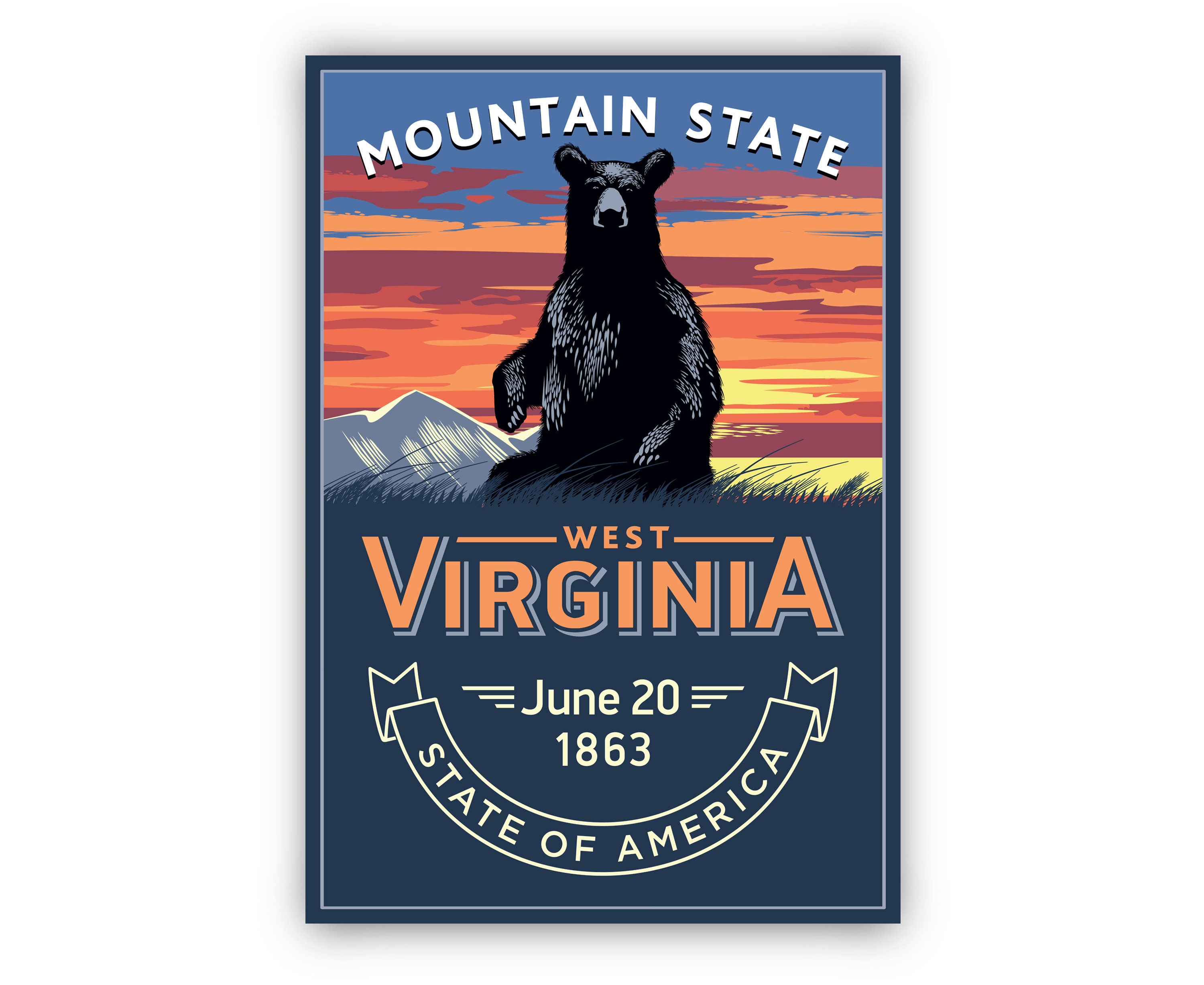 United States Poster West Virginia State Poster Print West - Etsy