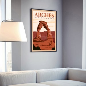 Arches National Park, Travel Poster Print, Utah National Park, Arches ...