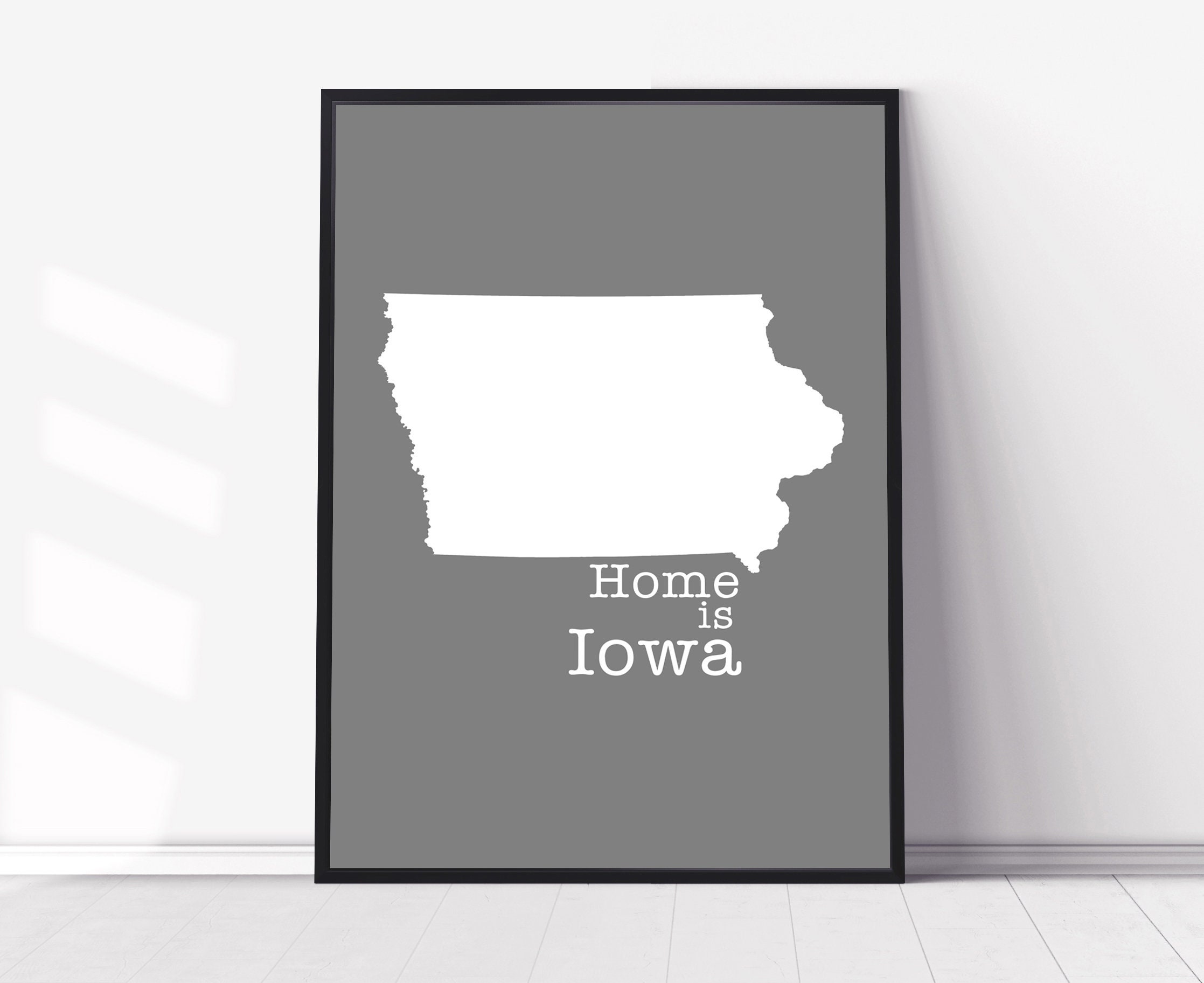Iowa Map Wall Art Iowa Map Poster Print City Map Wall Decor | Etsy