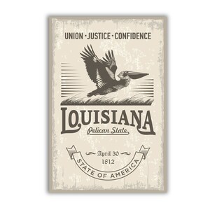 Louisiana State Symbol Poster, Louisiana State Poster Print, State ...
