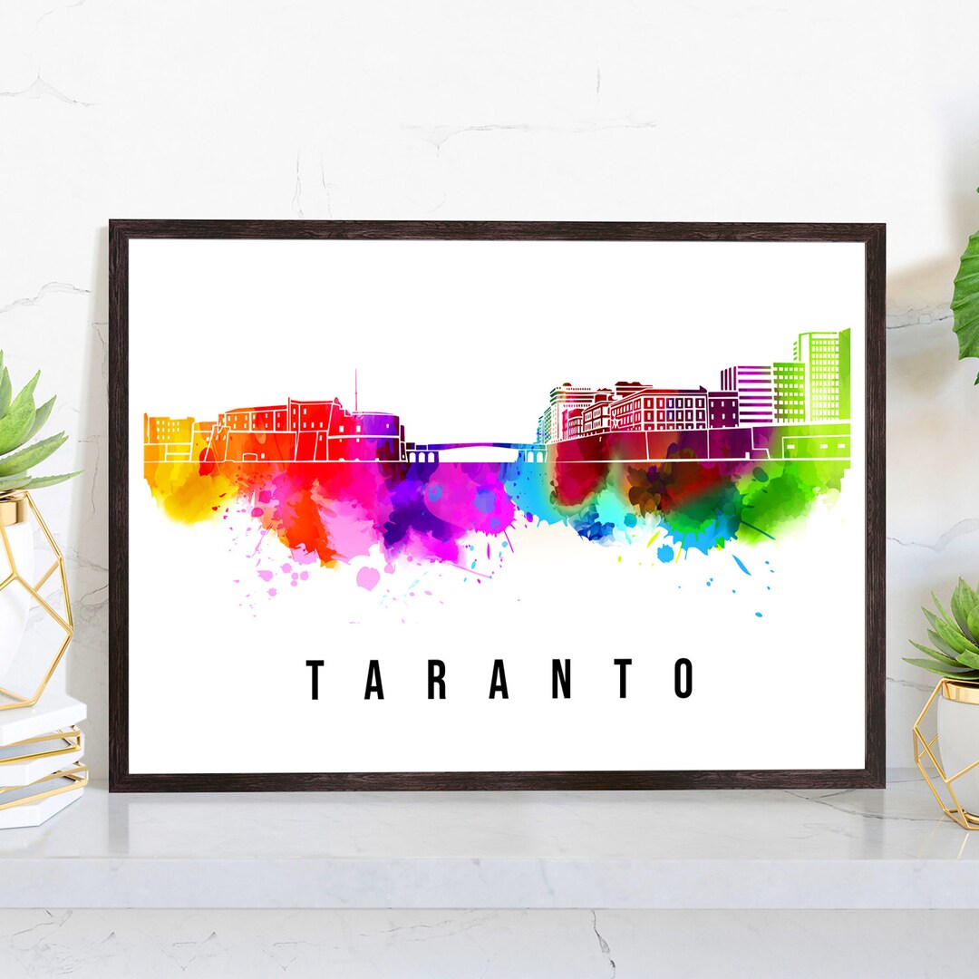Taranto Italy Poster, Skyline Poster Cityscape Poster, Italy Landmark ...