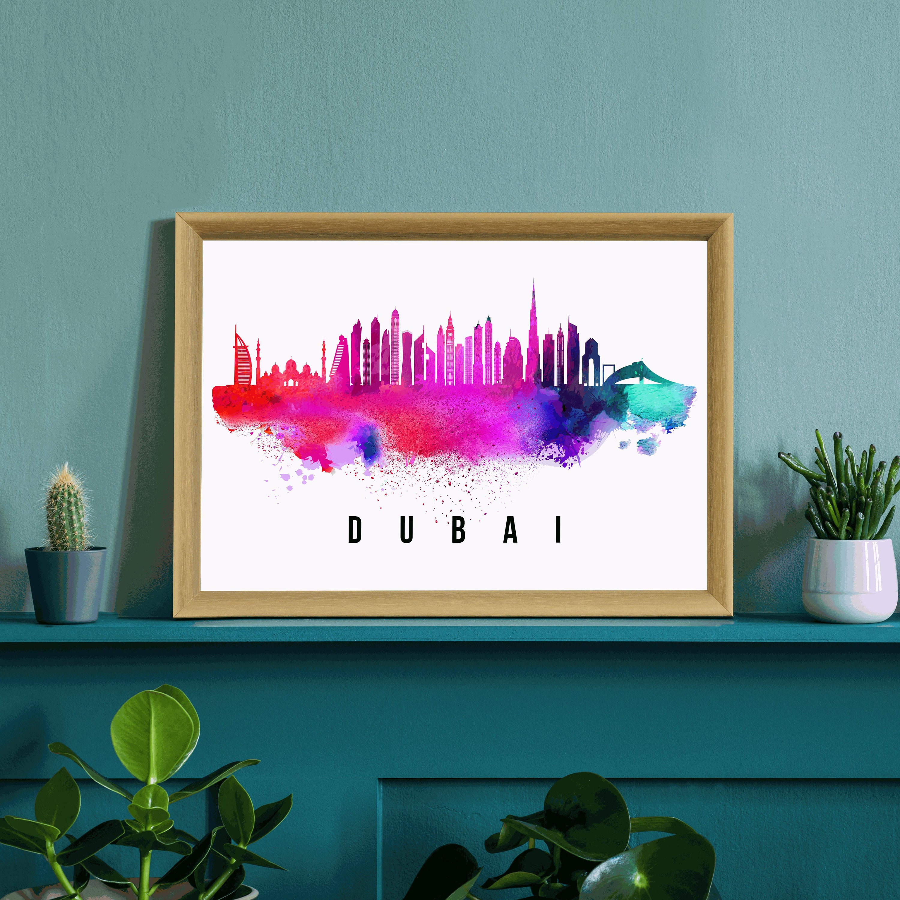 DUBAI United Arab Emirates Poster Skyline Poster Cityscape - Etsy